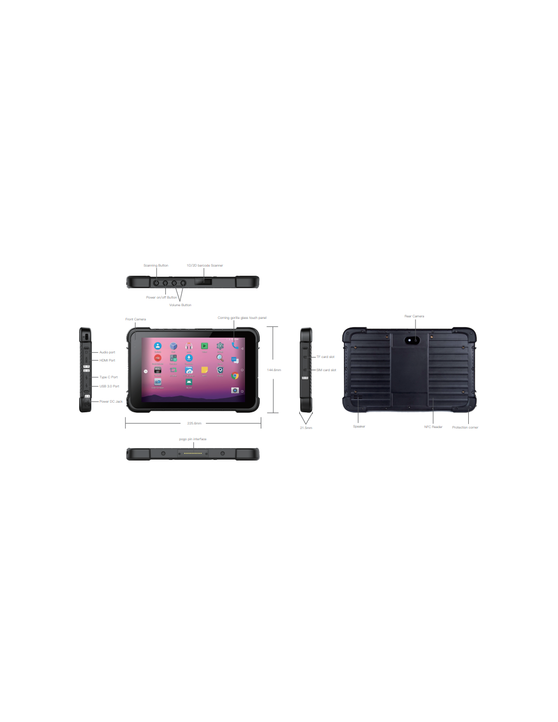 Tablet 8p INSYS Rugged EM4-Q865M | 8GB | 128GB | 5G | A11